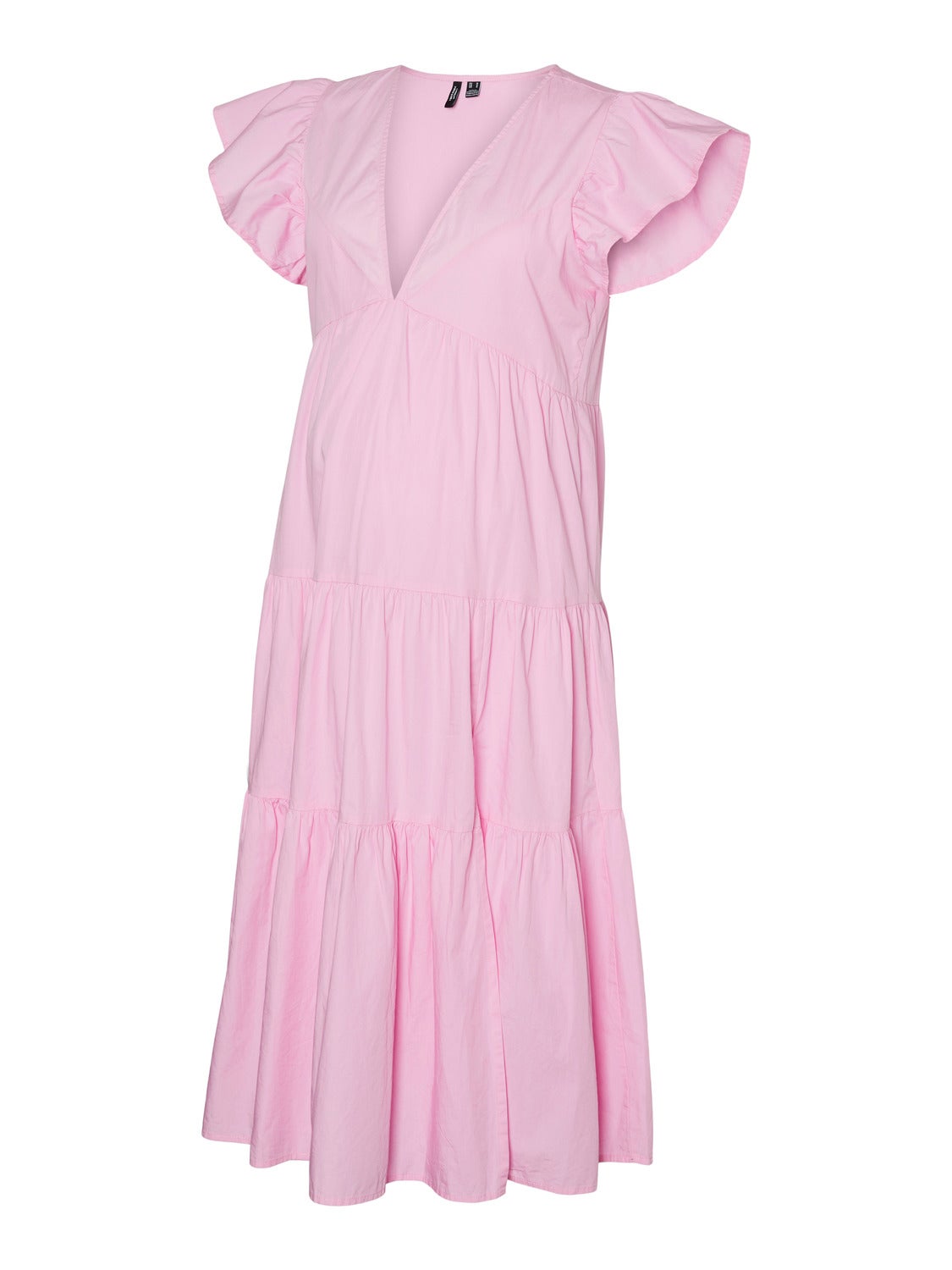 Vestido largo Corte standard Cuello en V | Rosa claro | MAMA.LICIOUS®