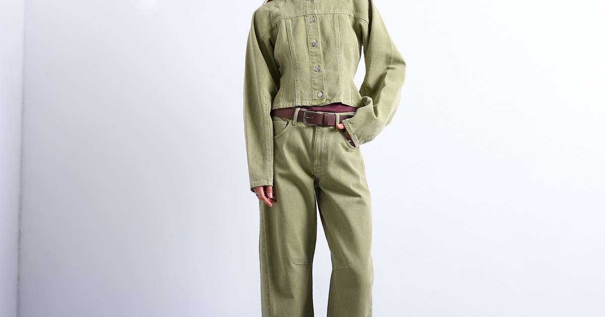 Barrel fit Jeans | Mellemgrøn | TOPSHOP®